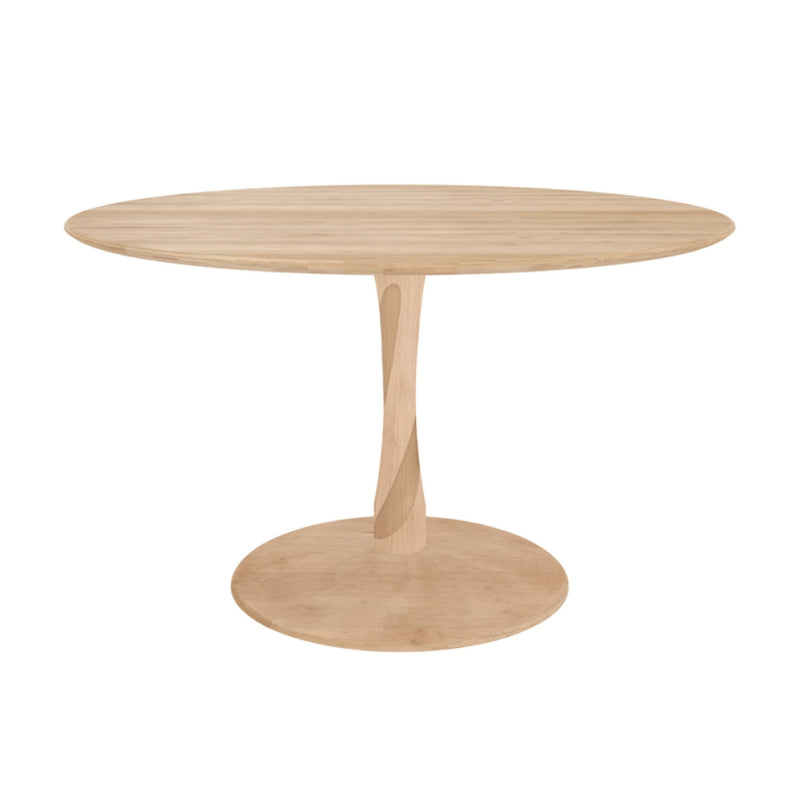 Ethnicraft Round Oak Torsion Dining Table